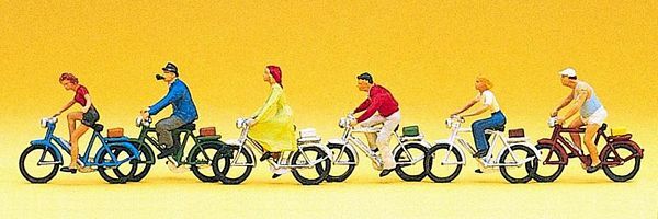 Preiser 10091 HO Scale Recreation & Sports -- Bike Riders w/Bicycles ...